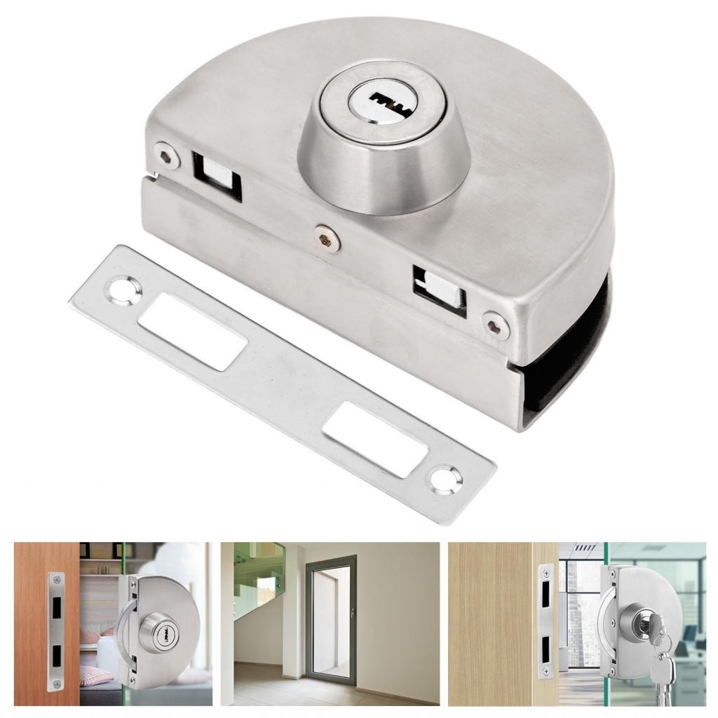 Dioo Glass Half Round Stainless Steel Single Side Office Lock Sliding ...