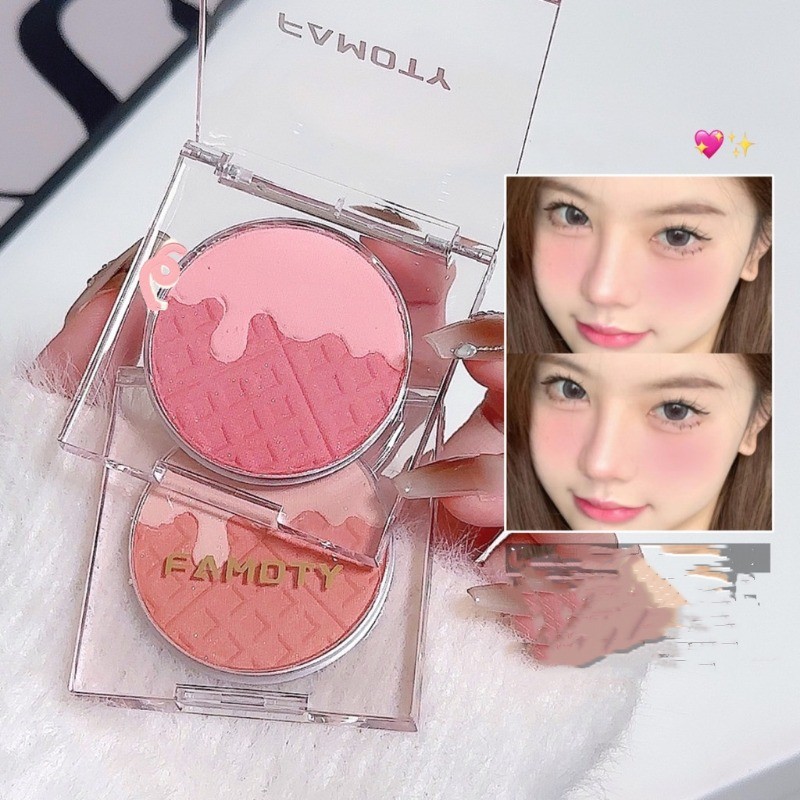 Double Color Blush Palette Powder Palette Multi-Colored Blush Powder ...