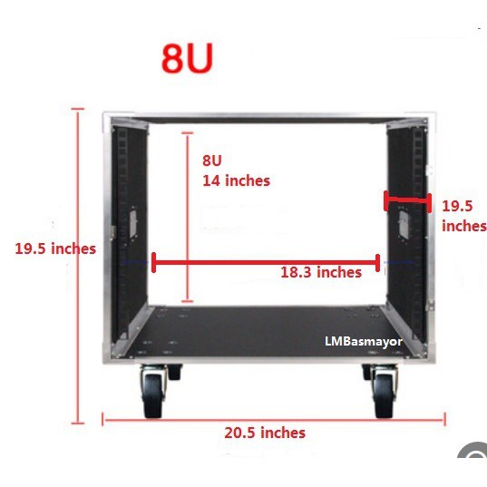 8U Rack (14 inches) Flight Case Power Amplifier Cabinet Empty Chassis ...