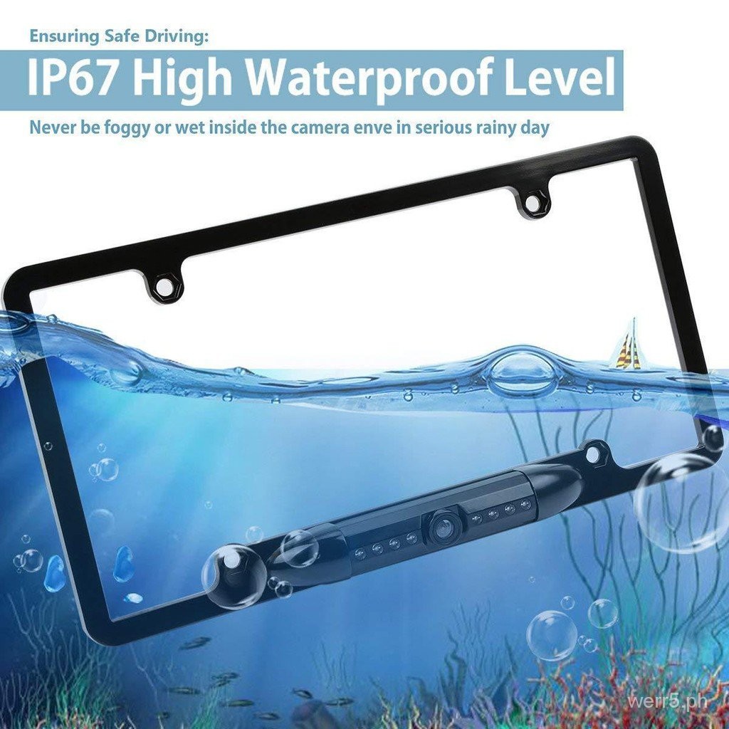 Electrophoresis Black American License Plate Frame Car Camera HD ...