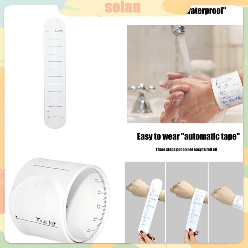 SEL Wearable Nurse Notepad with Ruler Scale Slap Bracelets Silicone Memo Wrist Band Reminder ...