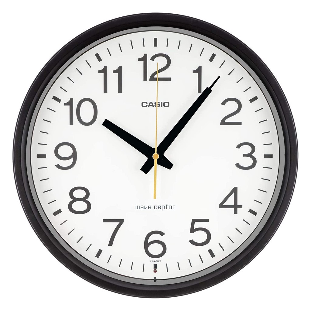 CASIO Crossover clock, radio-controlled clock, black, analog, standard ...