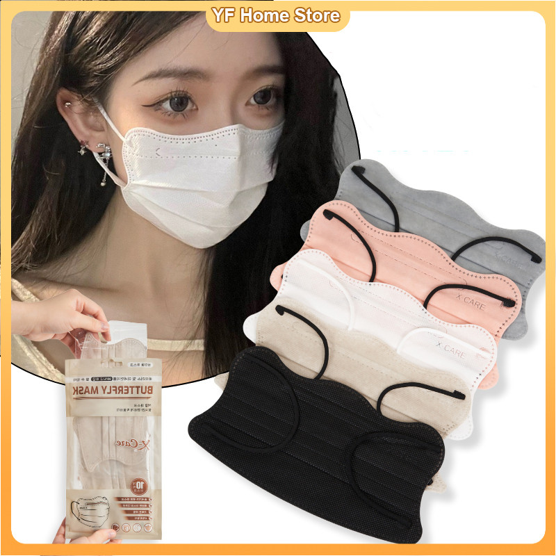 YF Home 50pcs Butterfly Face Mask Korea Face Mask V-Shaped 3d ...