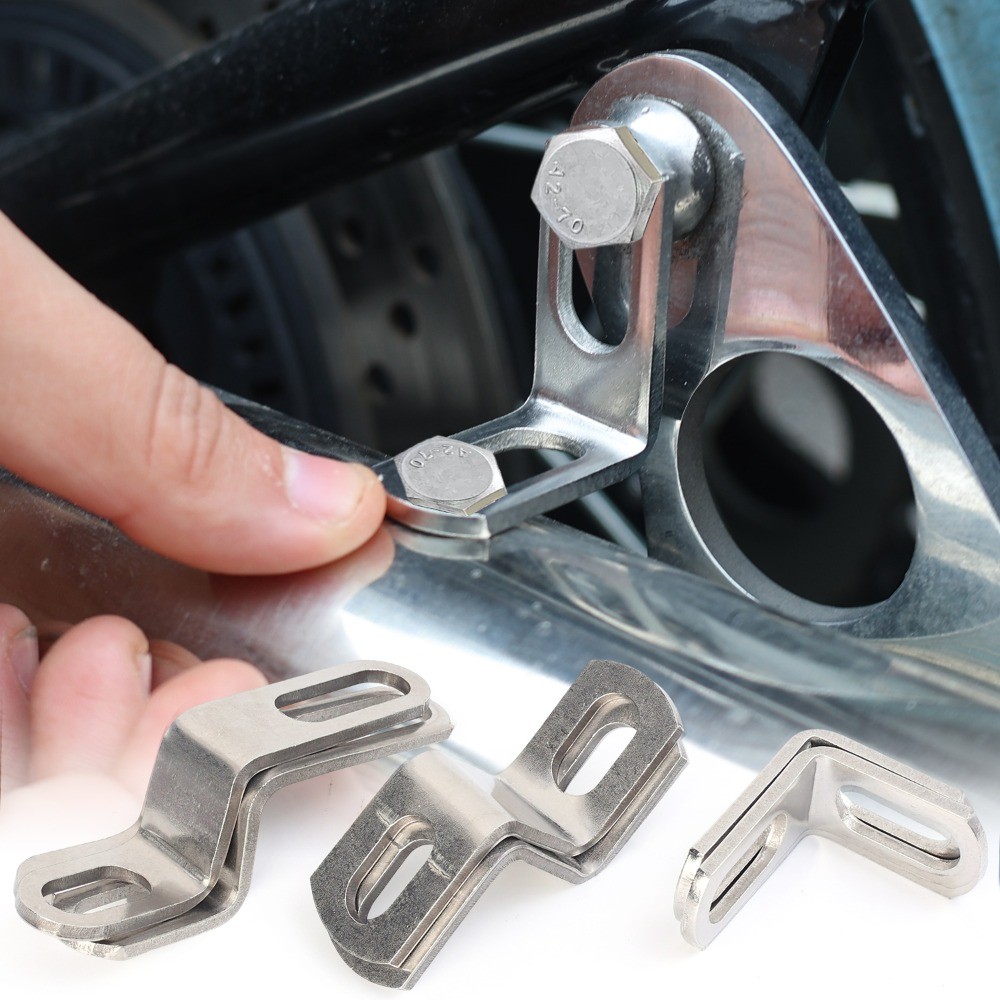 Motorcycle Exhaust Pipe Z/L-Shaped Bracket Universal Stainless Steel ...