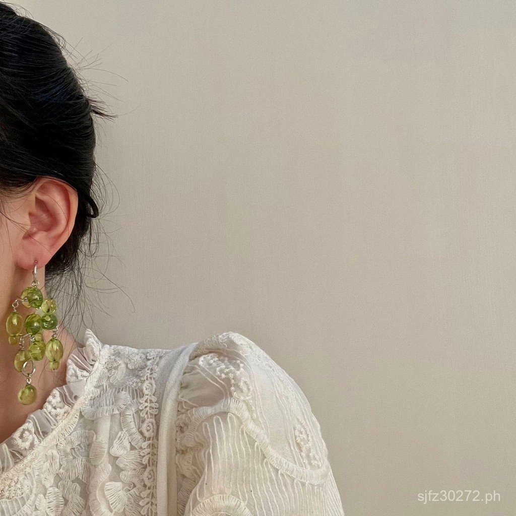 Earrings2022Exaggerated Women's Green New Ear Clips Stylish Summer ...