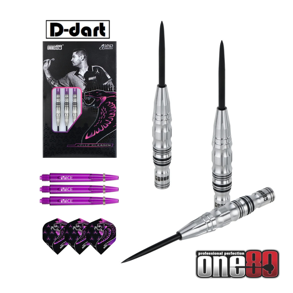 ONE80 STEEL TIP DART - 24G Jele Klaasen The Cobra 2 VHD 90% TUNGSTEN ...