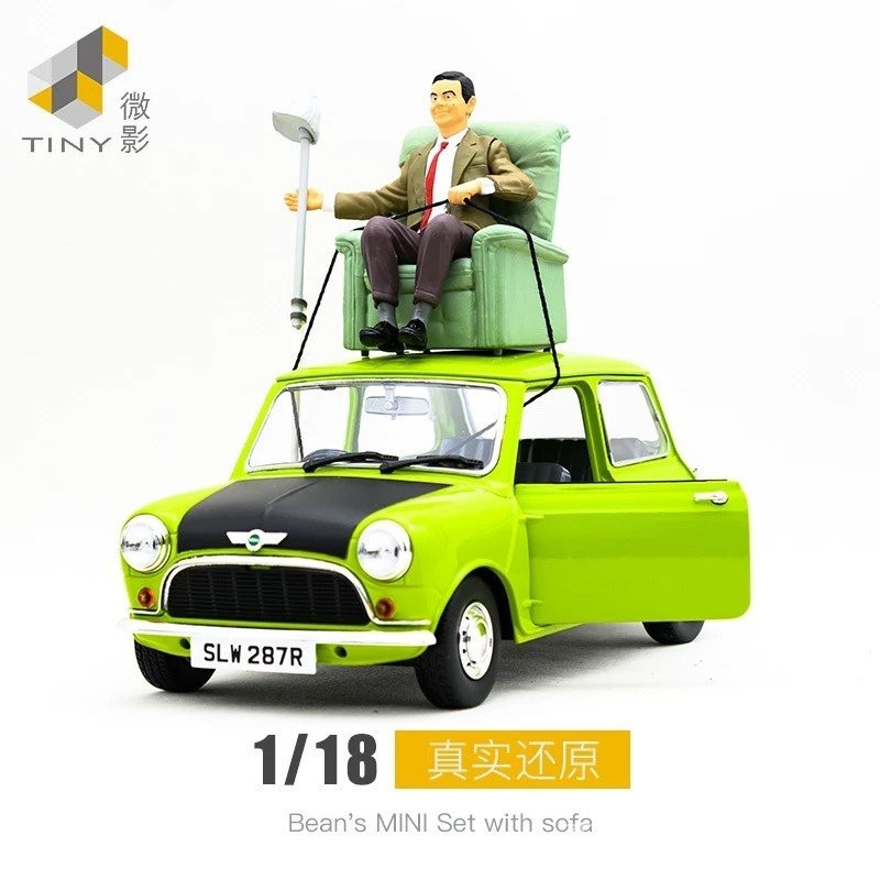 Tiny Microshadow 1/18 Mr. Bean Mini Guba Mini Cooper Mr Bean Alloy Car ...