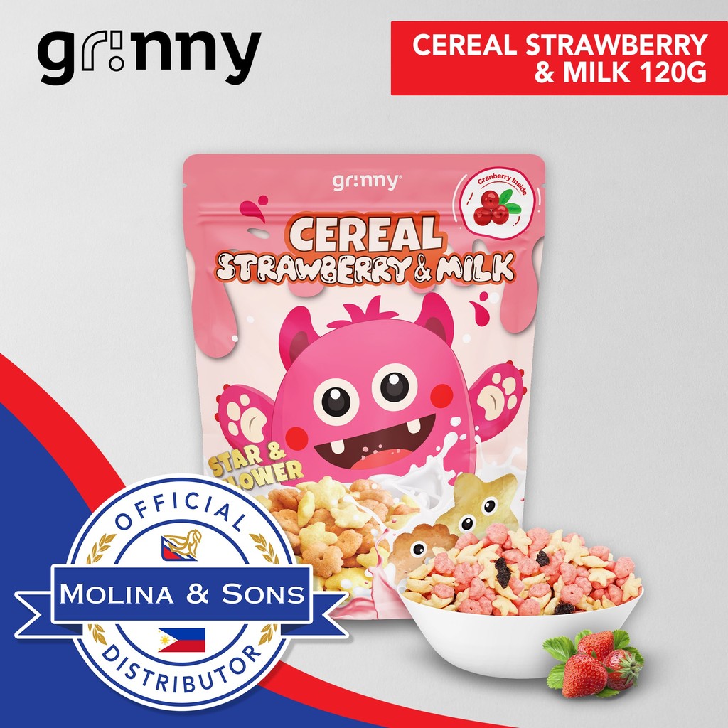 GRINNY CEREAL STRAWBERRY & MILK 120G | Shopee Philippines