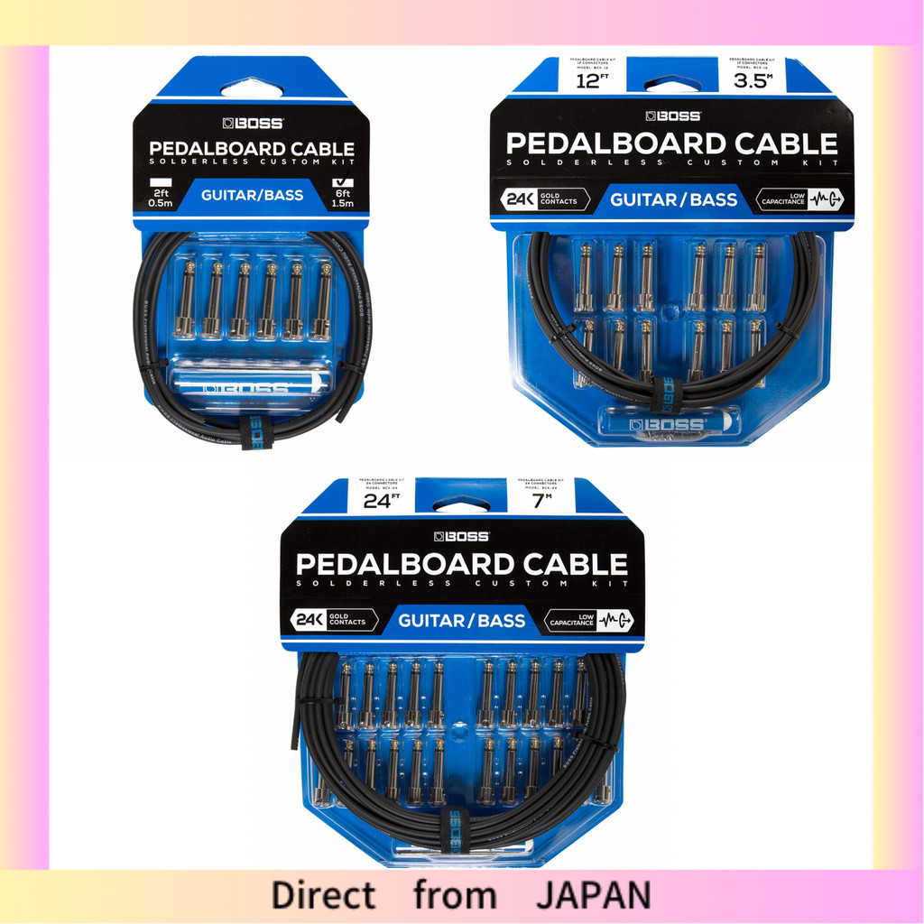 BOSS BCK-24 Solderless Cable Kit, 24K Gold Plated, No Soldering Required, Pedal Board Building ...