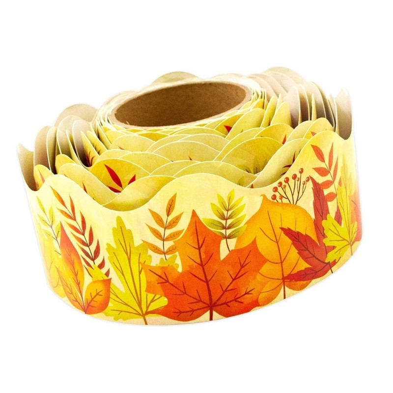 GOOD 10m Adhesive Bulletin Border Trim Maple Leaf Bulletin Board ...