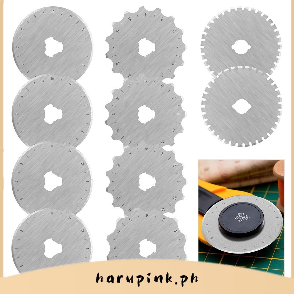 10Pcs Crochet Edge Rotary Cutter Blade 45mm Perforating Rotary Blade ...