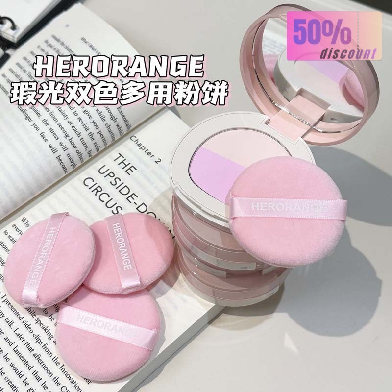 Two-color Setting Powder Matte White Highlighter Blush Brightening 3D ...