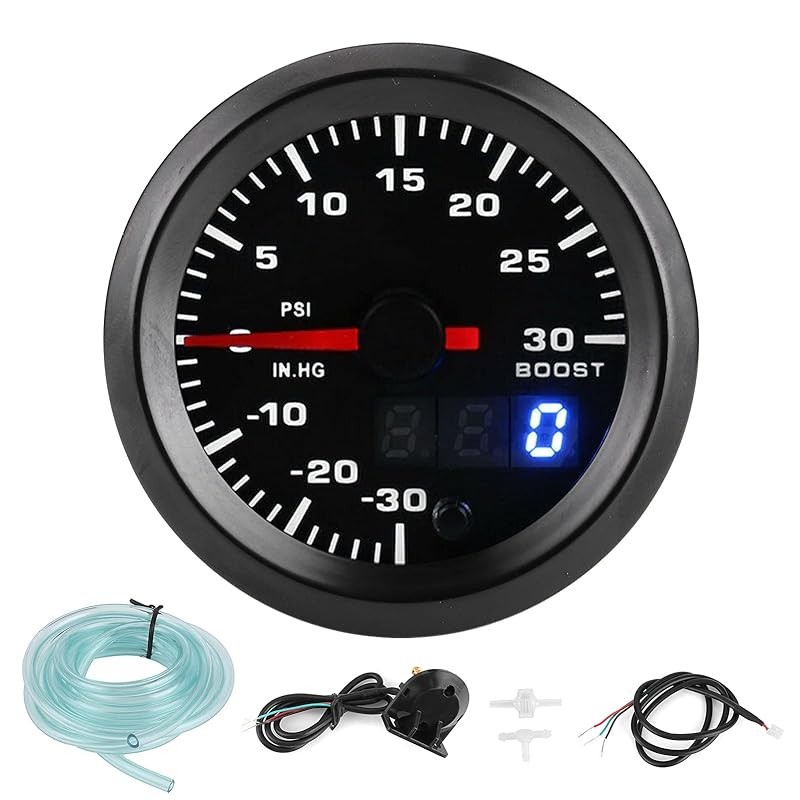 mumisuto 2in/52mm universal [7 color LED] turbo boost meter turbo boost ...