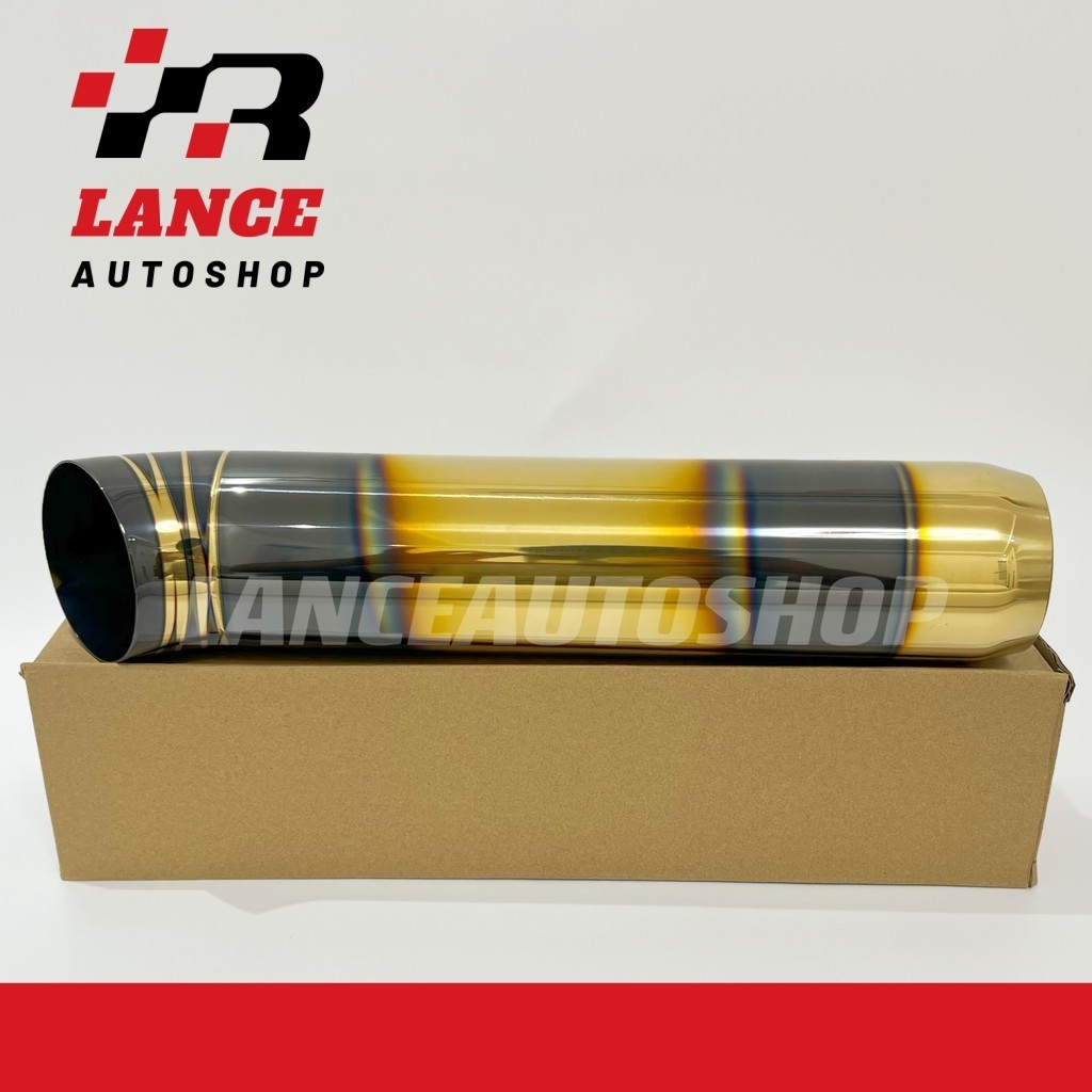 HKS Universal Stainless Steel Exhaust Pipe Muffler - Black Gold ...