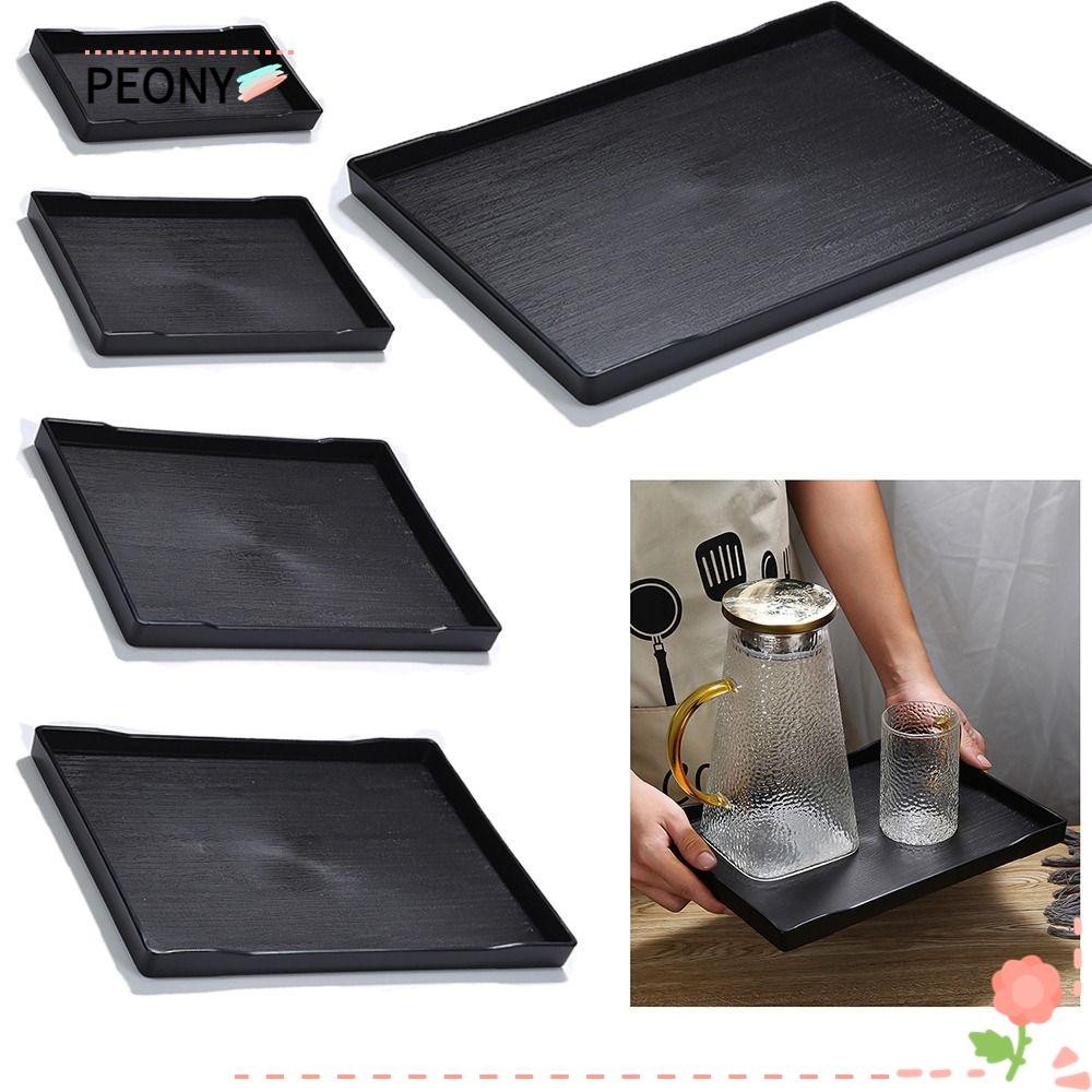 PEONY 1 Pcs Serving Trays, Plastic Black Large Plastic Tray, Multi ...