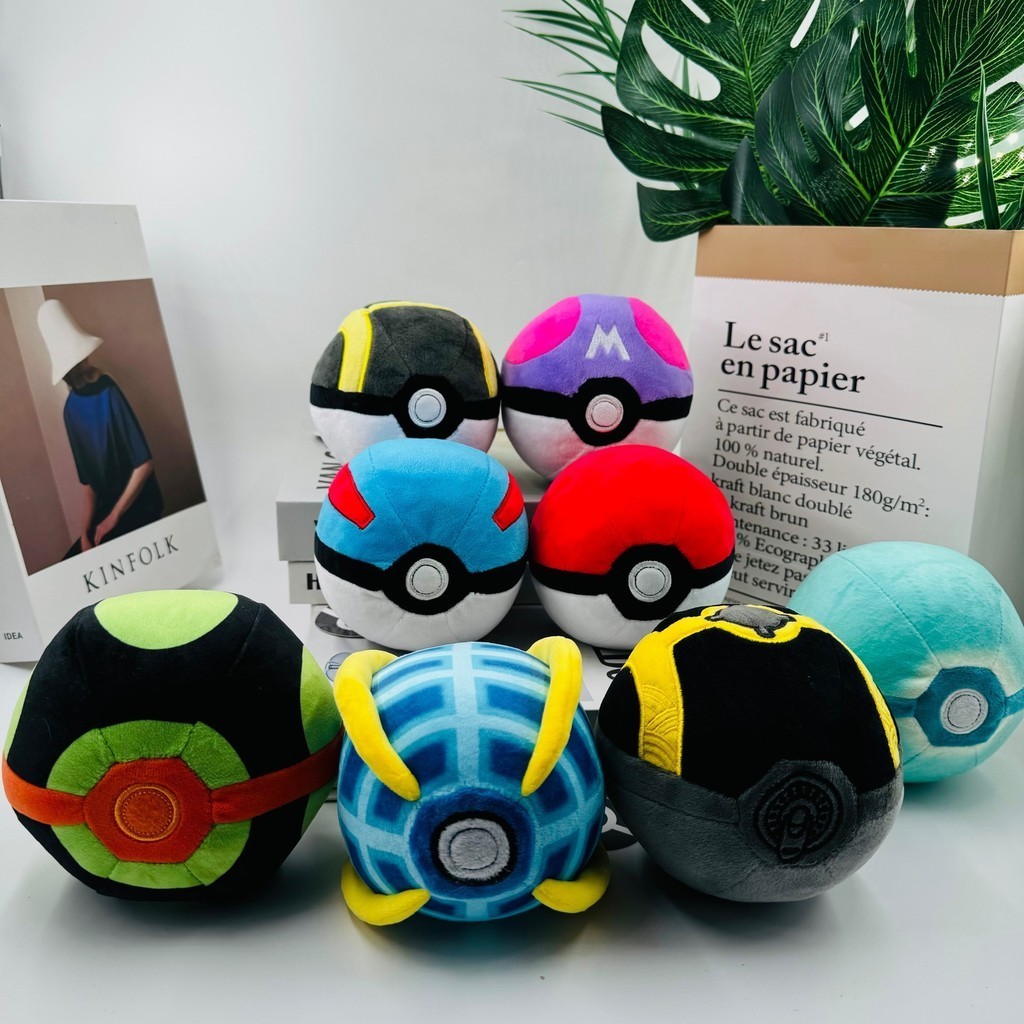 12cm Medium Pokémon Ball Plush Toy Set - Master Ball, Ultra Ball, Dusk ...