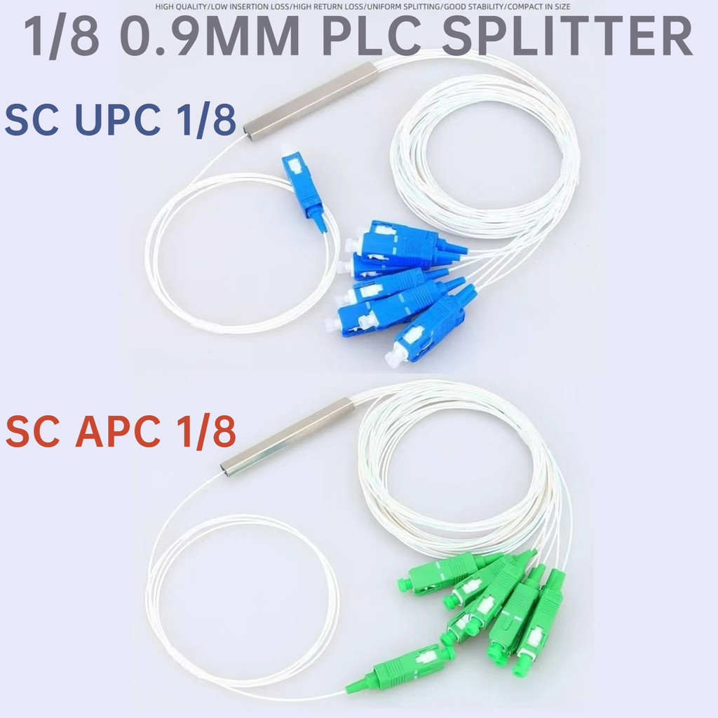 SC UPC 1x8 PLC Splitter SM 0.9mm fiber optic steel minitube type ...