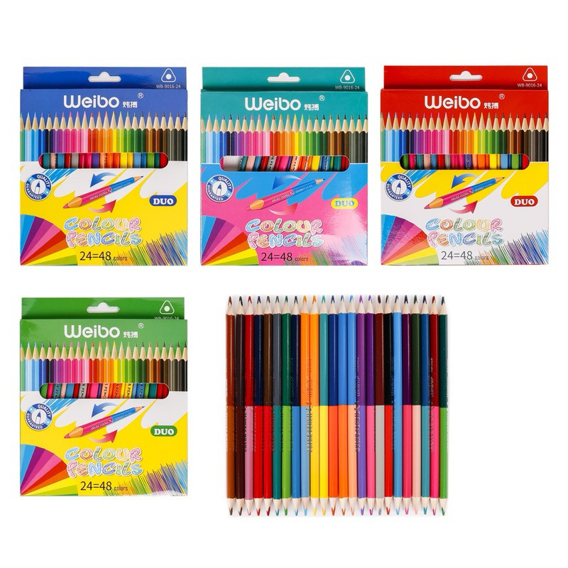 WEIBO WB-9016-18/24 HIGH QUALITY COLOR PENCIL 36/48COLORS | Shopee ...