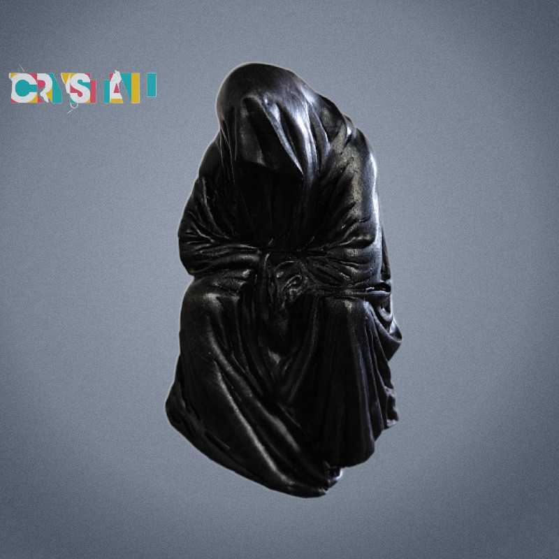 Crystal- Faceless Ghost Statue Black Robe Gothic Resin Figurine Black ...