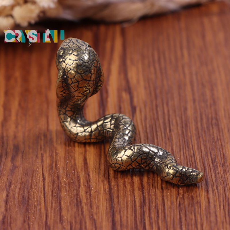 Crystal- Antique Bronze Cobra Snake Miniature Figurines Copper Carvings ...