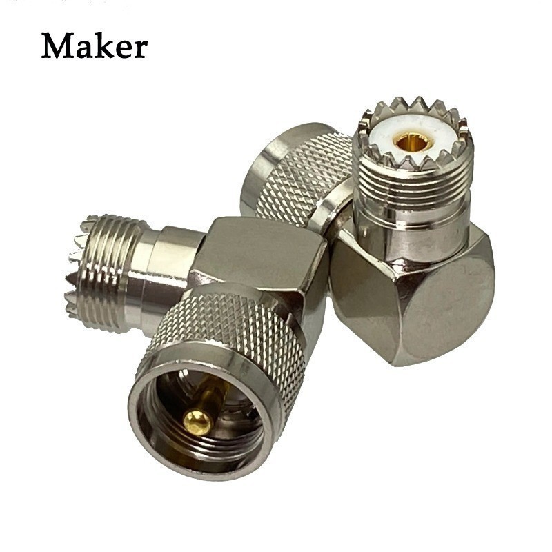 Male PL-259 Plug to UHF Female SO-239 SO239 Jack Right L Shape Angle 90 ...