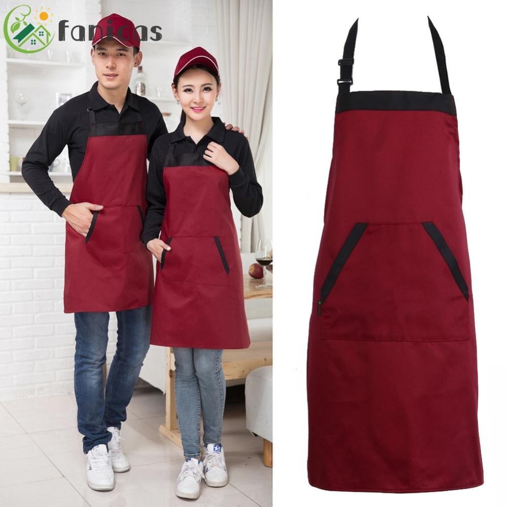 Halter Kitchen Apron with Tow Pockets Polyester Cooking Apron Waiter ...