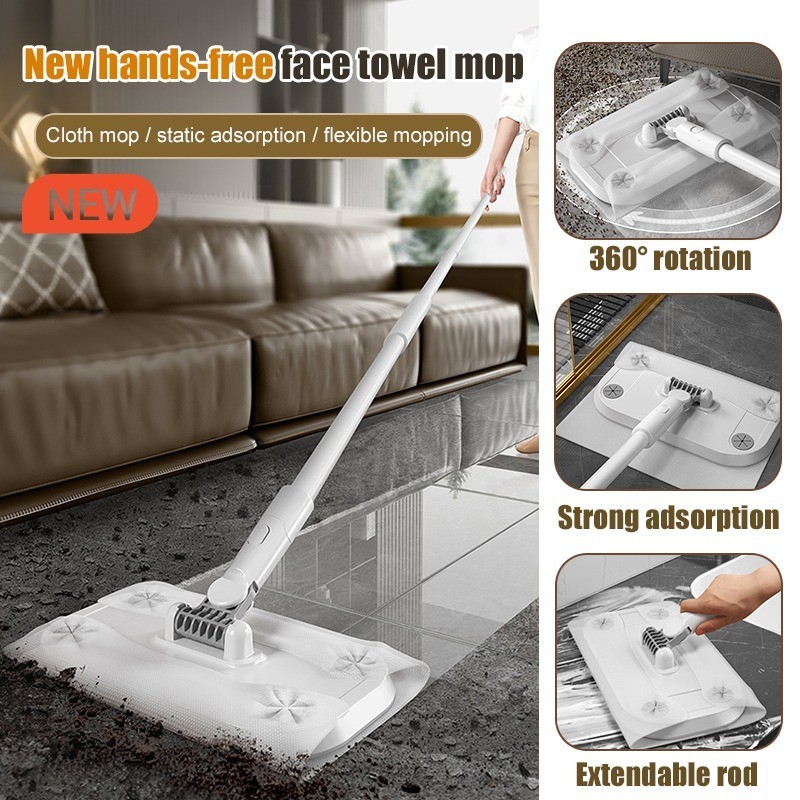 Handfree washcloth mop rotating mop clip wall special disposable ...