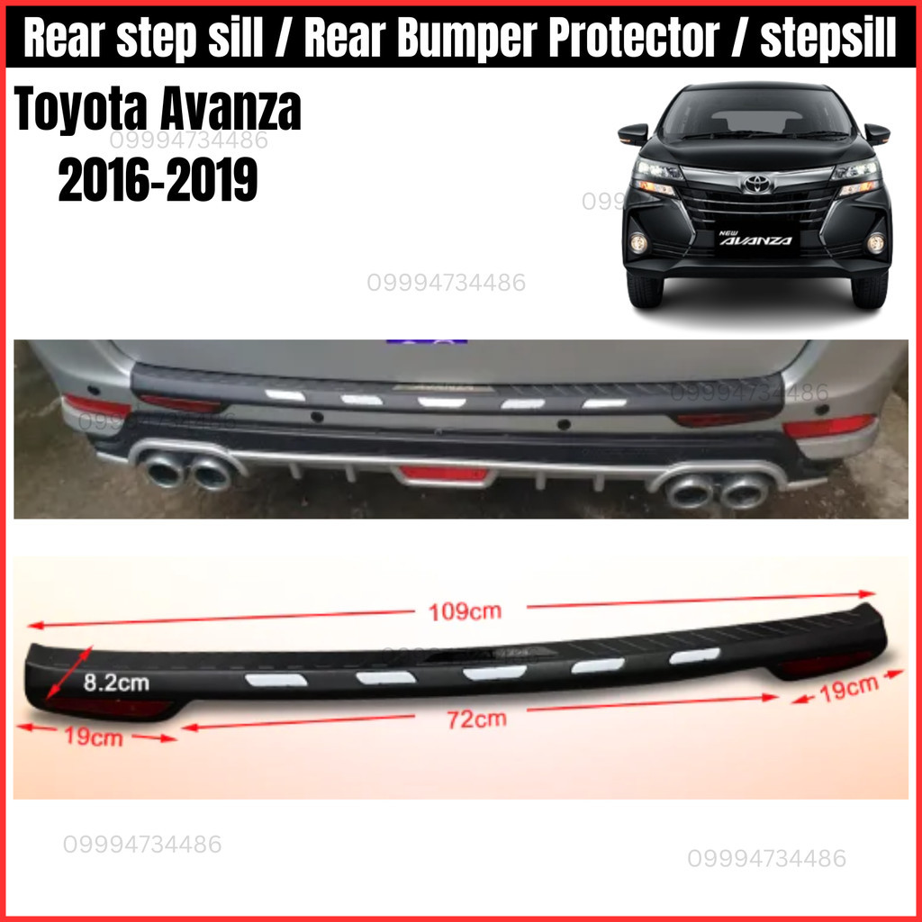 Toyota Avanza Rear Stepsill Rear Bumper Protector Year Model 2016-2019 ...