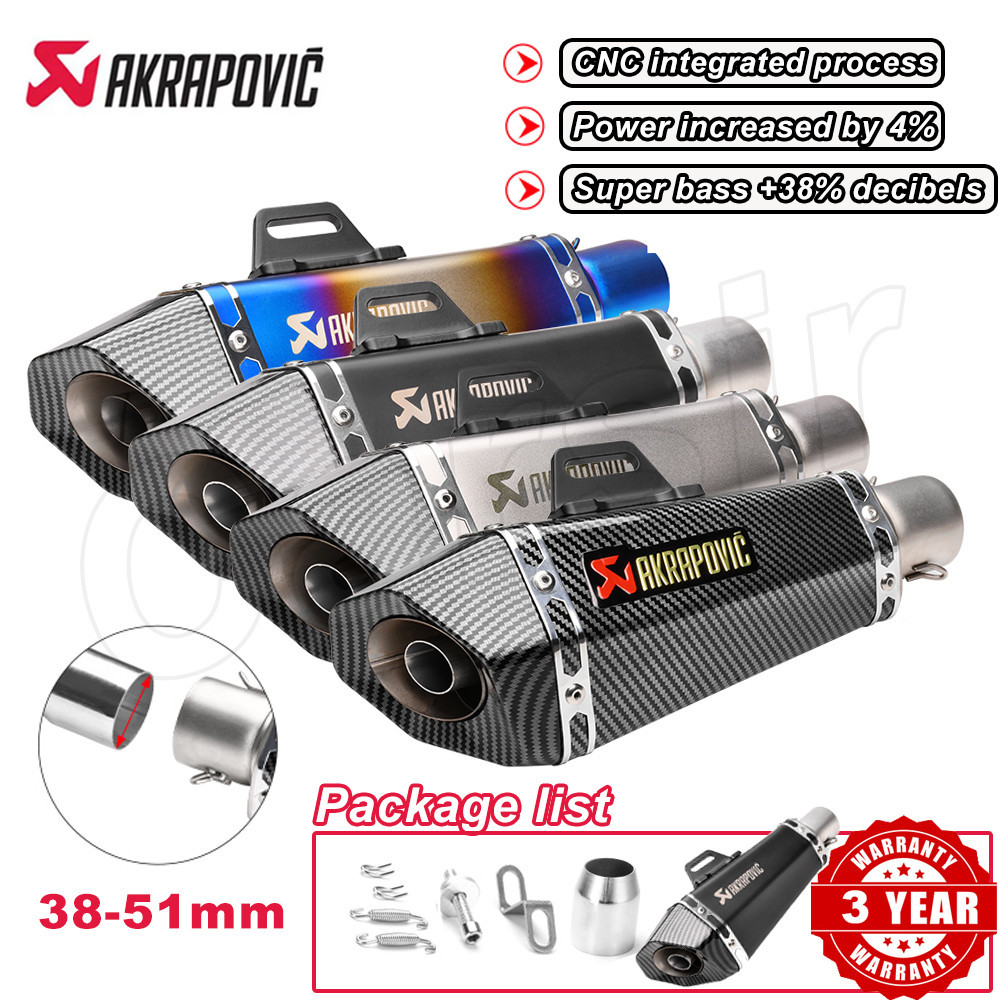 Akrapovic exhaust 38-51mm Universal Motorcycle Carbon Fiber Type ...