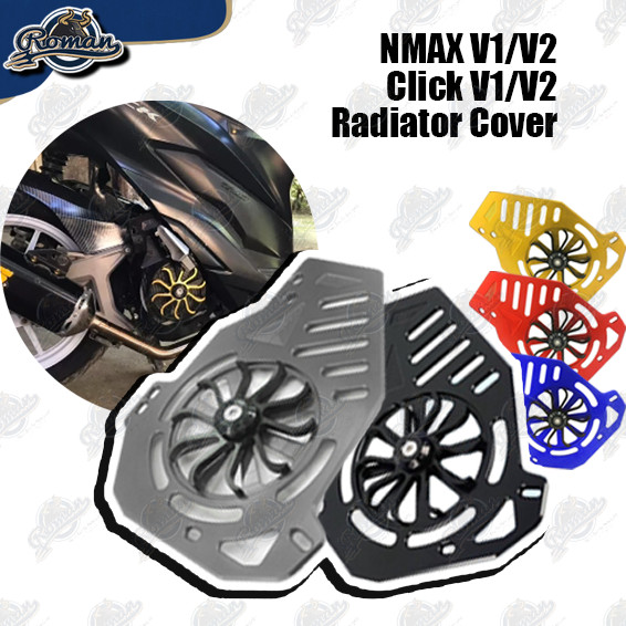 ROMAN NMAX V1/V2 Click V1/V2 Pcx Radiator Cover with Black Spinner ...