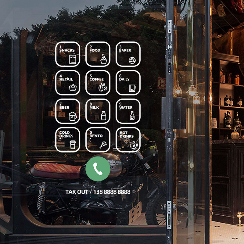 Convenience Store Glass Window Sticker Grocery Store Decoration Dial ...