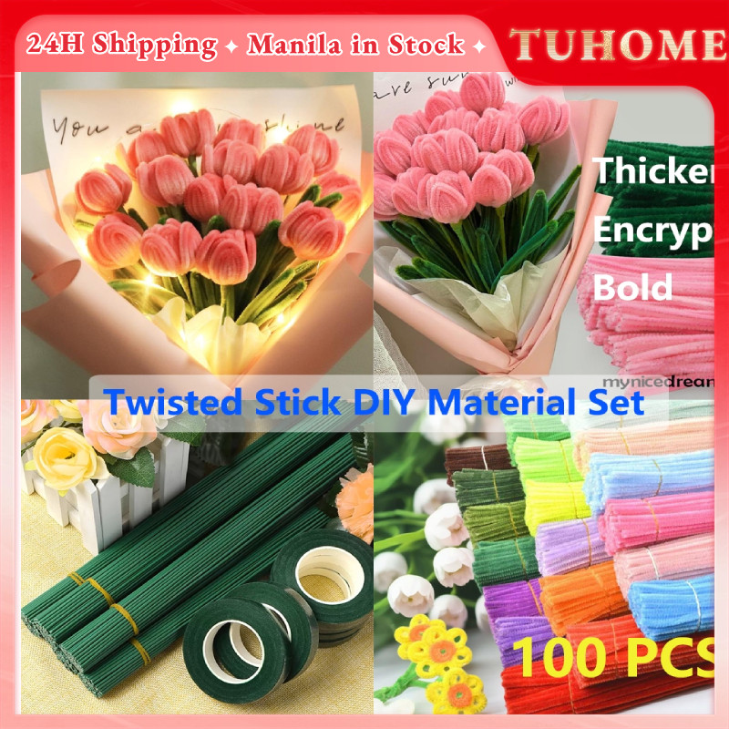 100Pcs DIY Fuzzy Wire Twisted Stick Colorful Dense Fuzzy Wire Pipe ... 100Pcs DIY Fuzzy Wire Twisted Stick Colorful Dense Fuzzy Wire Pipe ...