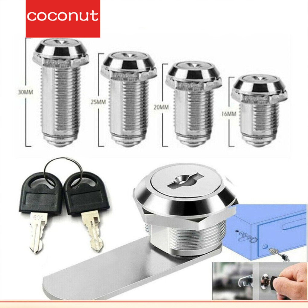 【Coco】Durable Cam Lock With 2 Keys For Drawer And Cabinet Drawer ...