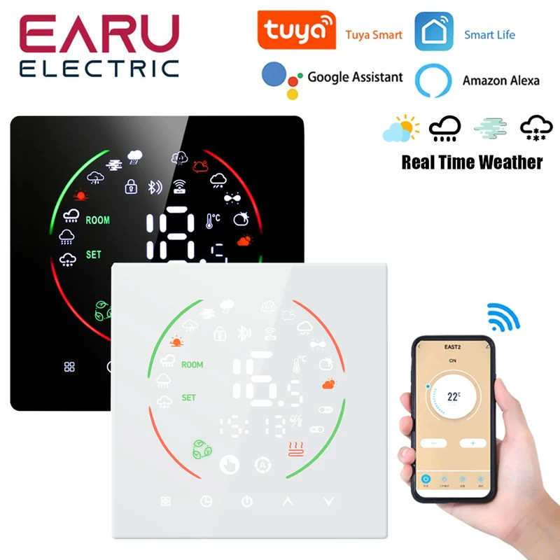 Tuya WiFi Smart Thermostat Electric Floor Heating TRV Water Gas Boiler Temperature Voice Remote ...