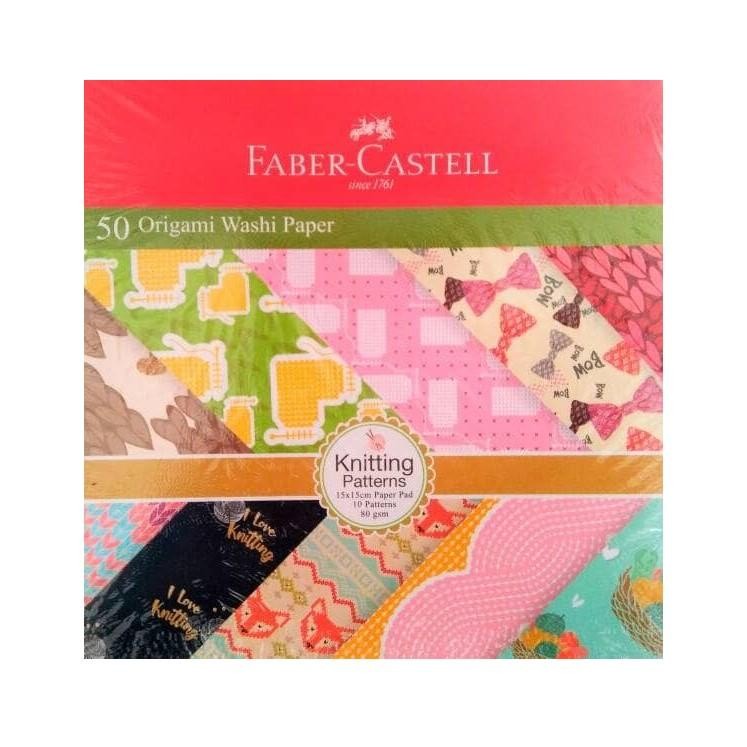 Origami WASHI PAPER FOLDING PAPER MOTIF 15X15 - FABER CASTELL 50 SHEETS ...
