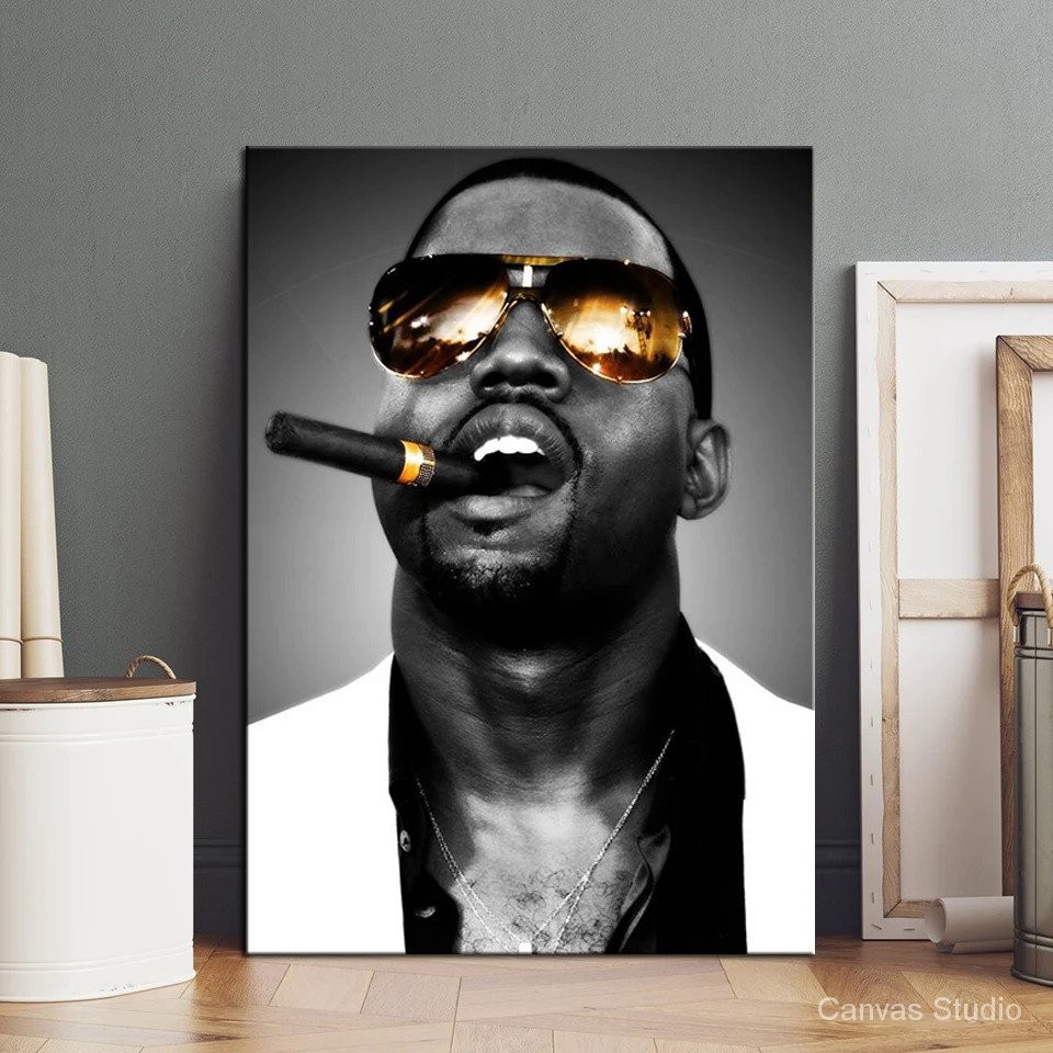 Kanye West Music Singer Rapper Poster Wall Art Canvas Print Painting ...