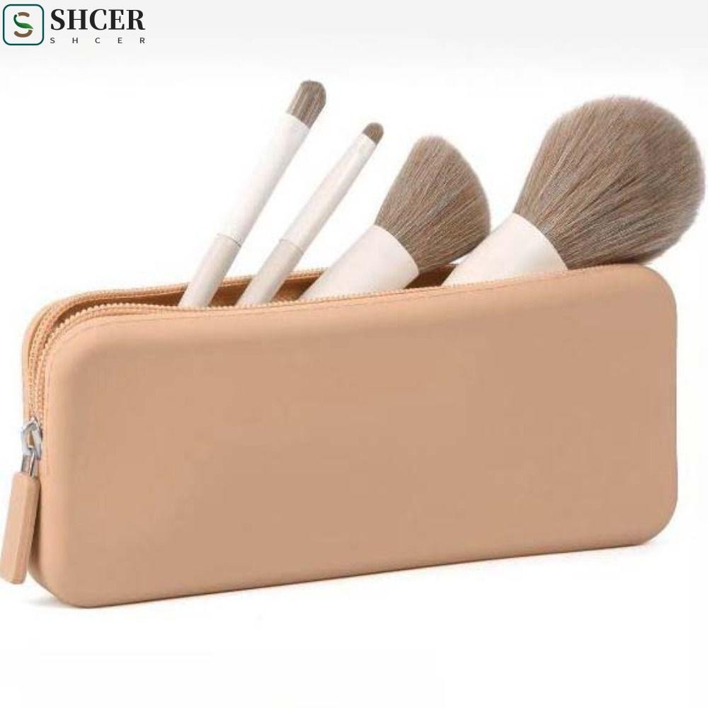 SHCER Silicone Cosmetic Bag, Morandi Color Rectangle Multifunction ...