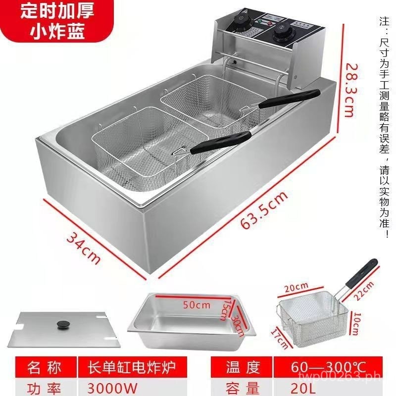 Commercial Desktop Stainless Steel Deep Frying Pan Electric Fryer110V ...