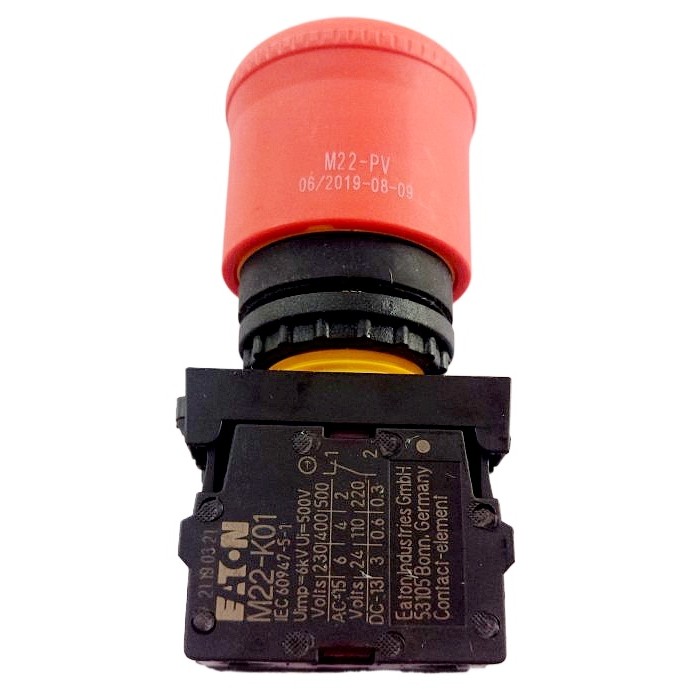 Eaton Muller direct lift reset emergency stop button switch EATON MOELLER M22-PV M22-K01 ...