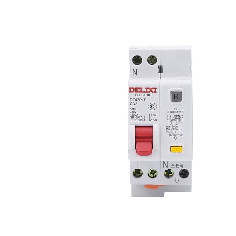Delixi miniature circuit breaker air-open leakage double-in double-out DZ47PLE 1P N 1016202532 ...