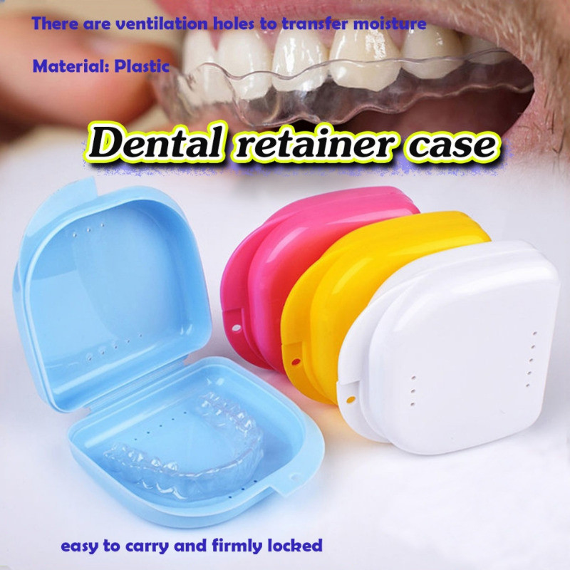 2Pcs Retainer Box Dental Retainer Case Plastic Tooth Container Denture ...