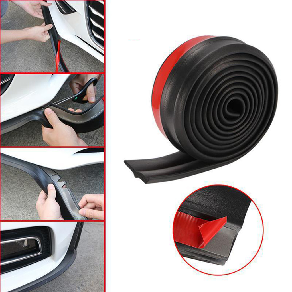 jjambi-Car Front Lip Spoiler Universal Flexible EPDM Material Easy ...