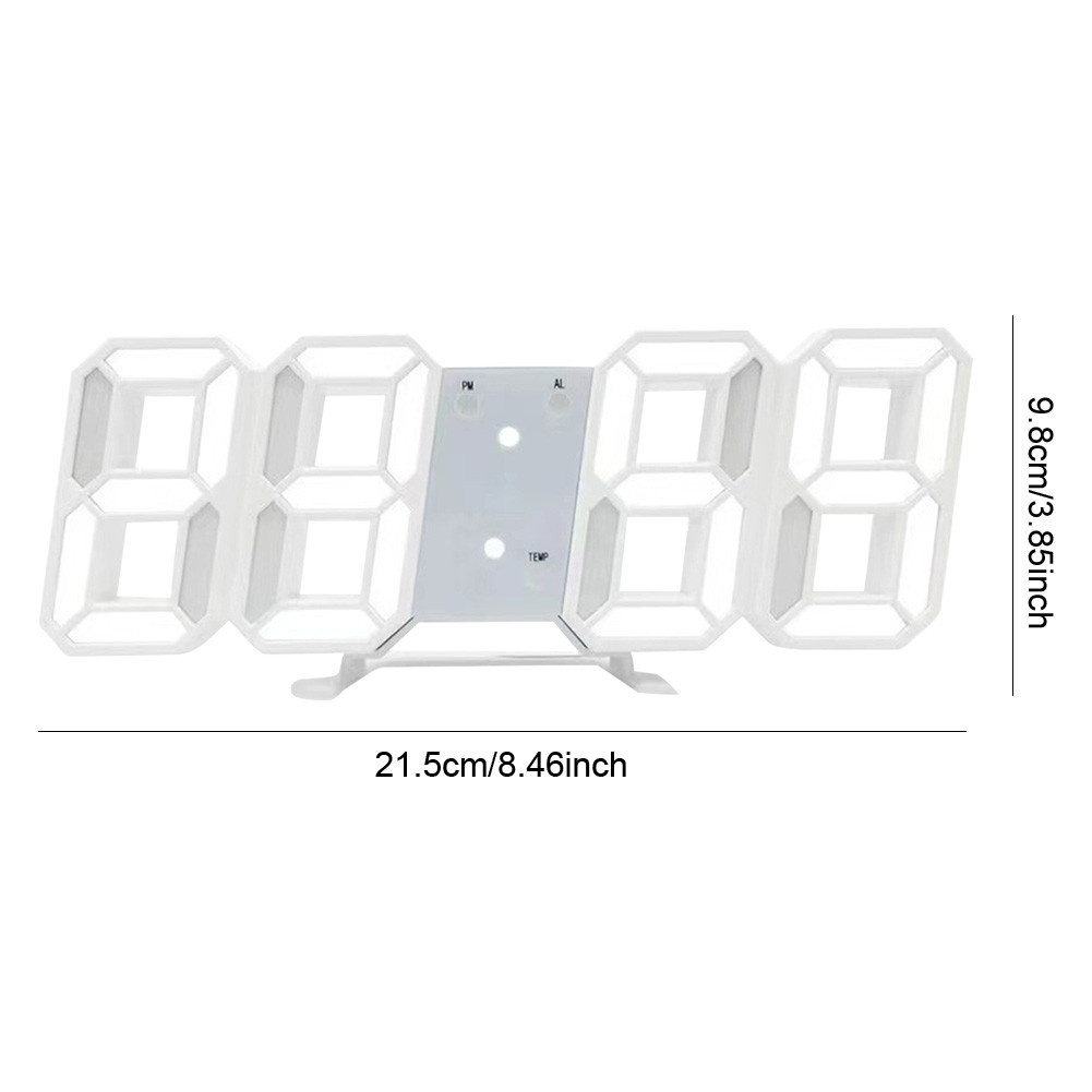 3D LED Digital Wall Clock Smart Wall Clock with Date Day and ...