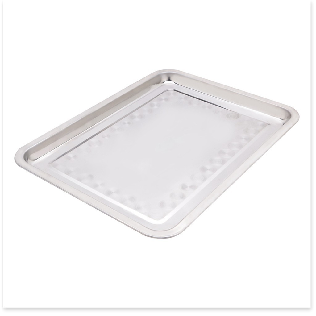 Shallow stainless steel tray 40cm long, 30cm wide, 2cm high serving ...
