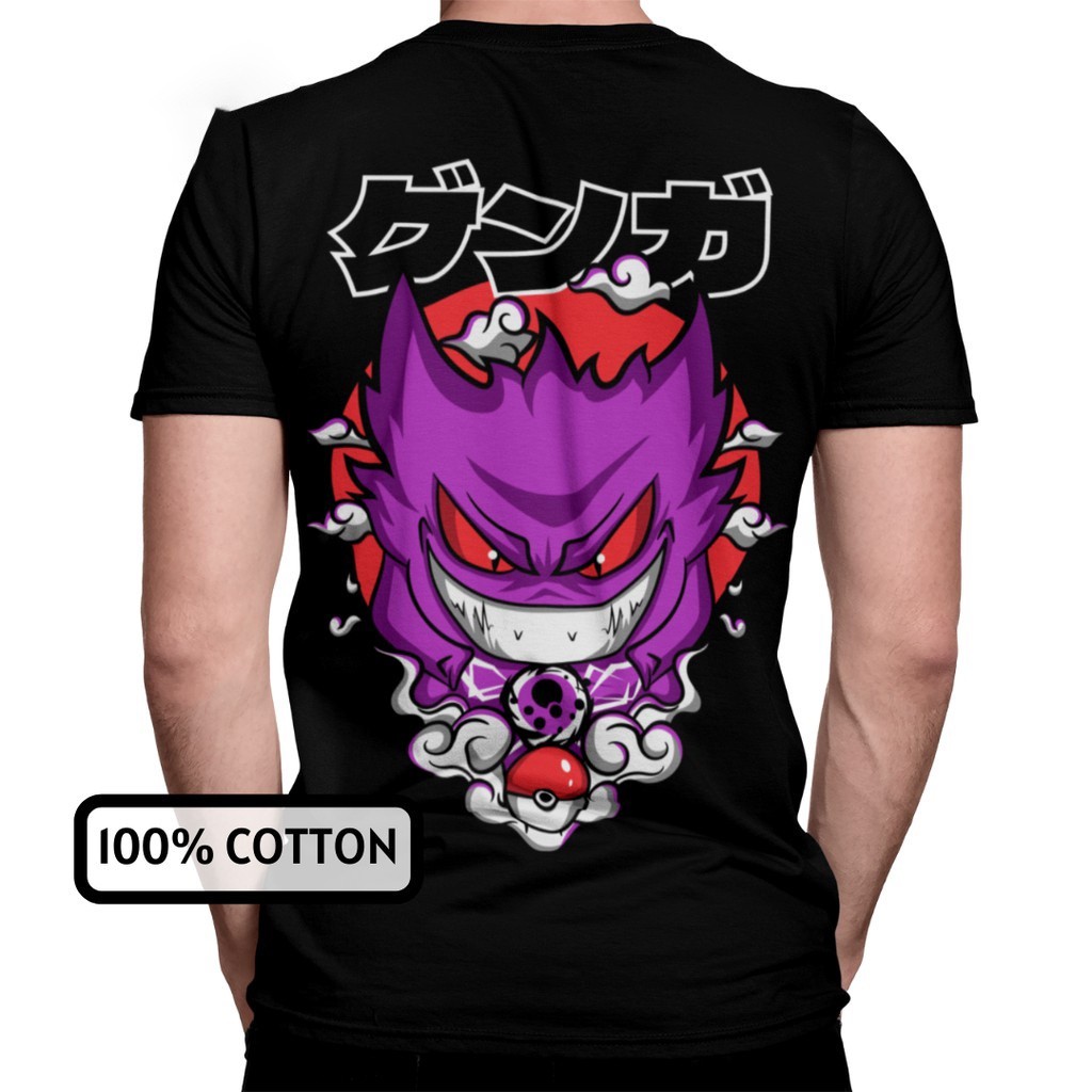 New summer clothing anime series Gengar Pokemon T-shirt white | Shopee ...