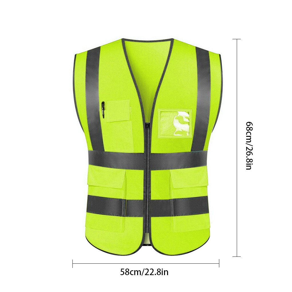 Safety vest logo Level 2 high visibility vest zipper structure traffic ...