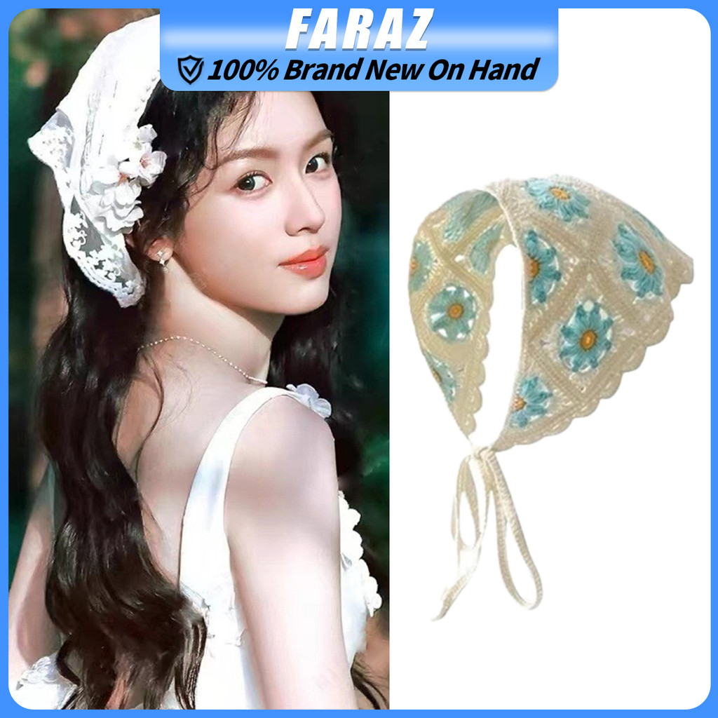 French Knitted Head Turban Crochet Flower Headband Turband For Women ...