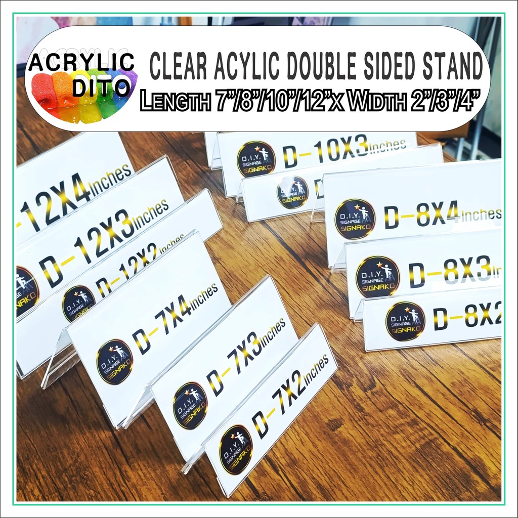 Clear Acrylic Double Sided Stand / TENT Table Name Sign Holder A type ...