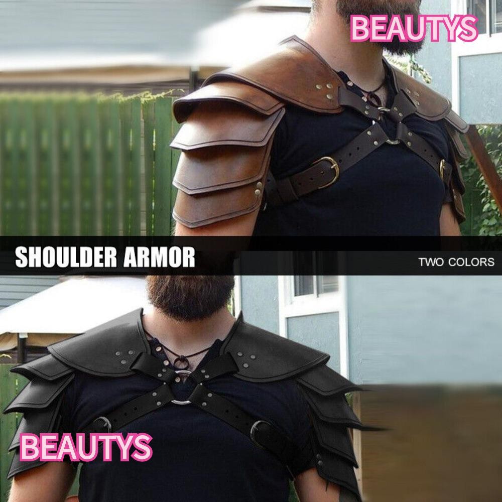 BS Medieval Shoulder Armor, Rivet Adjustable Viking Costume, Leather 5 ...