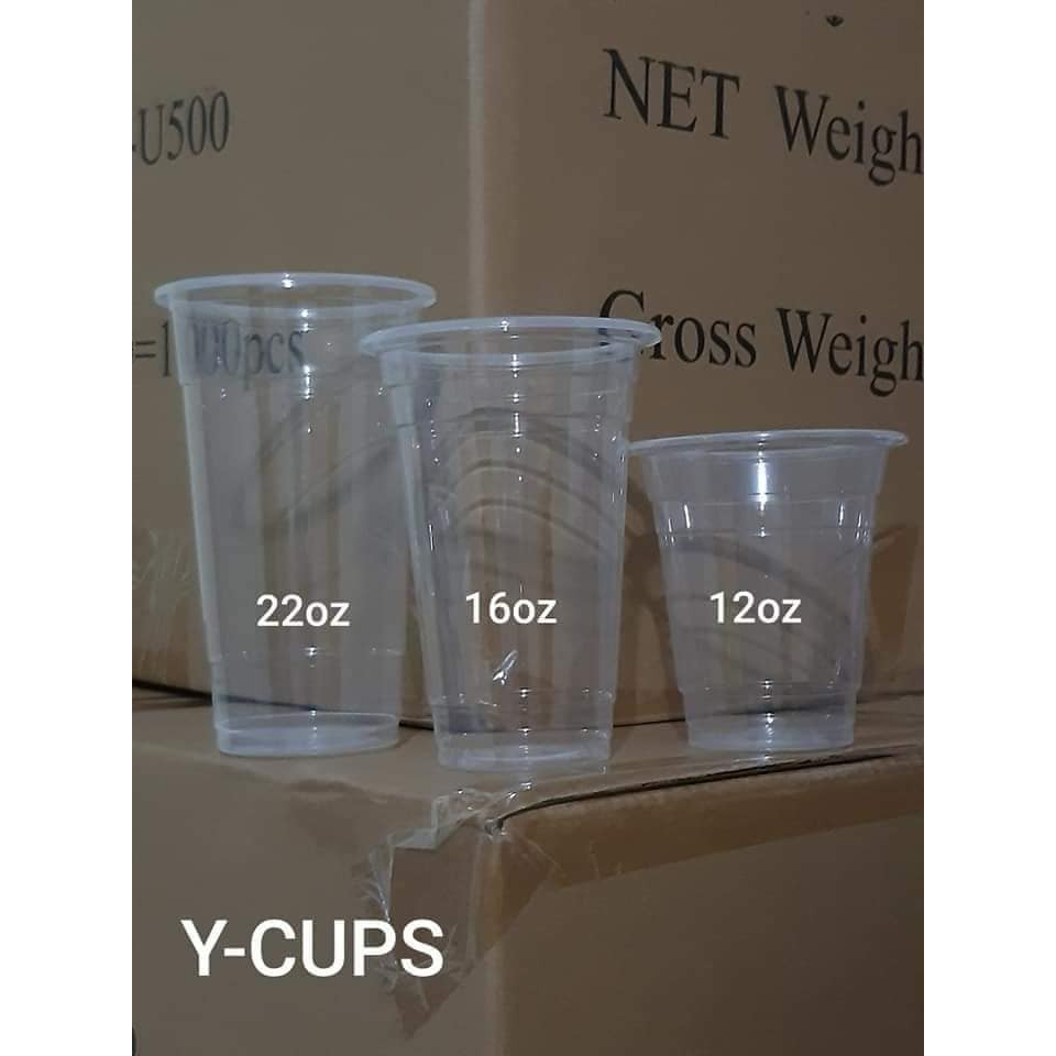 [50pcs] Plastic PP Y Cup with Lids SET! (8oz, 12oz, 16oz, 22oz) 95mm ...